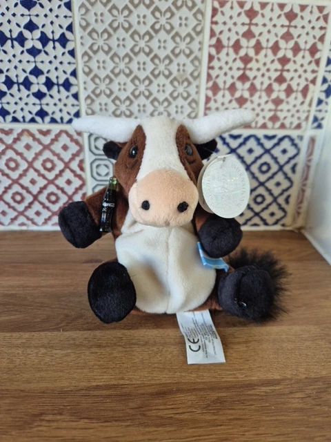 VINTAGE 1998 COCA Cola Collection Vaca Argentina Bull Beanie Soft Plush ...