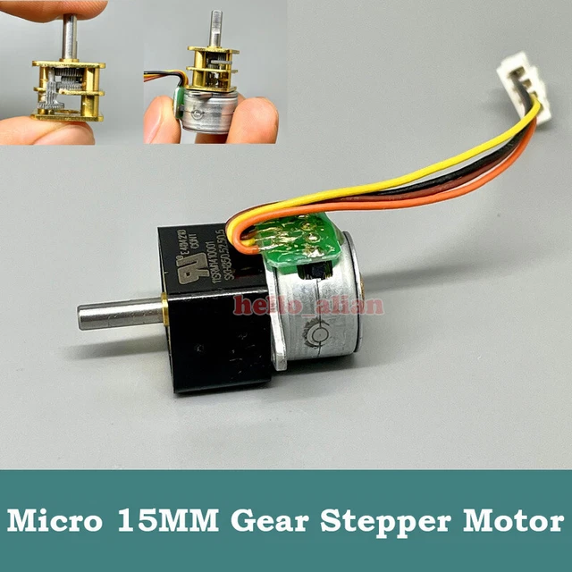 DC 5V 2-PHASE 4-wire Mini 15mm Full Metal Gearbox Gear Stepper Motor ...