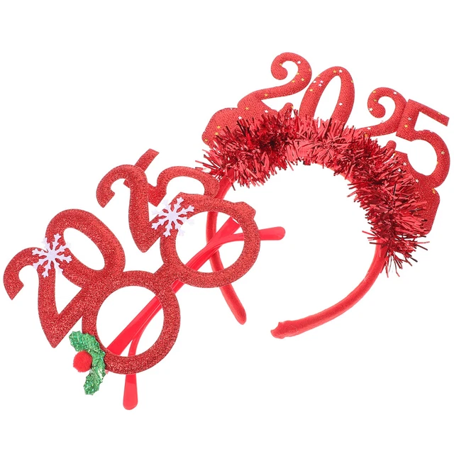 GLITTER HEADBANDS 2025 Year Number Glasses Sunglasses Happy New Miss ...