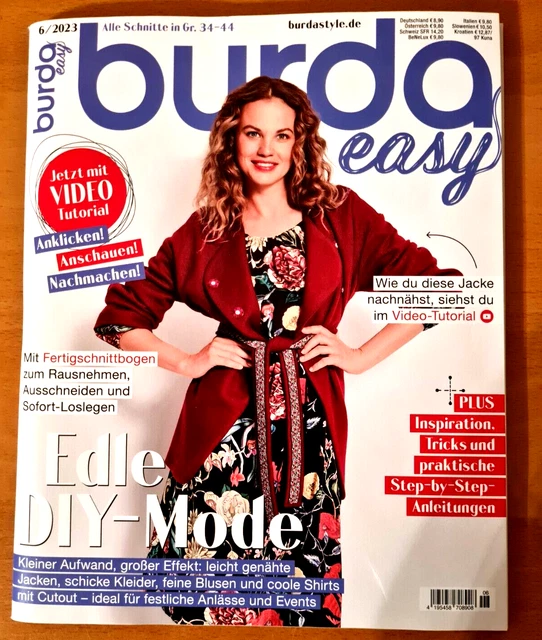 BURDA EASY &EDLE DIY-Mode" + Schnittmuster Ausgabe 6/2023 EUR 8,90 - PicClick FR