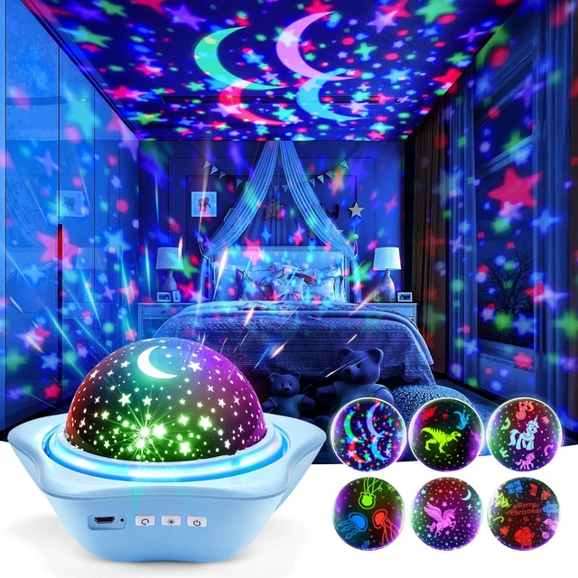 SENSORY TOYS FOR Autism [6 Films 90 Effects] Star Projector Night Light ...