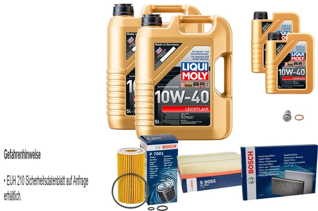 BOSCH INSPECTION SET 12 L Huile Liqui Moly Légèreté 10W-40 pour EUR 163,30 - PicClick FR