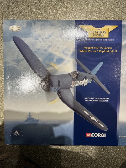 CORGI AVIATION 1:72 Vought F4U-1A Corsair White 29 Ira C Kepford Vf-17 ...