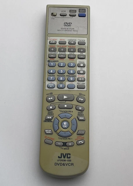 JVC LP21036-035 REMOTE Control Genuine Original HR-XV31EK VHS/DVD Combo ...
