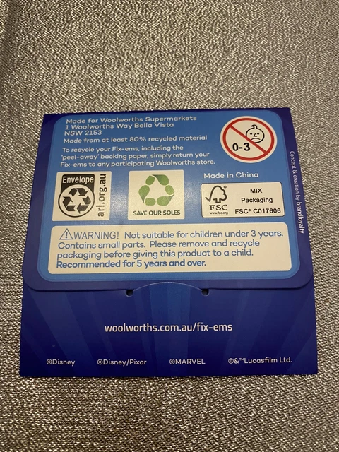 FIX-EMS LIGHTNING MCQUEEN Woolworths PIXAR Disney Marvel Collectable ...