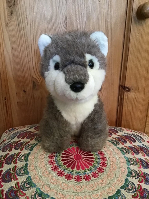 VINTAGE RUSS BABES In The Wild Grey Cream Husky Puppy Dog Dakota Soft ...