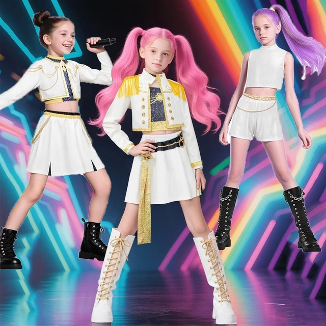 KIDS GIRLS K-POP: Demon Hunters Rumi Mira Zoey Cosplay Costume Dress Book Week $43.79 - PicClick AU