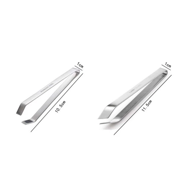 2X FISHBONE TWEEZERS Plucking Clamp Easy to Use Flat Tweezers And ...