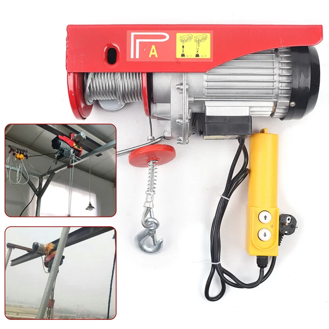 TREUIL À CÂBLE électrique Treuil palan 400/800KG Treuil à Moteur grue winch 220V EUR 107,02 ...