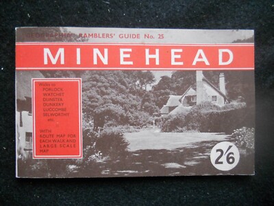 VINTAGE RAMBLER'S GUIDE to Minehead (c1950s) Alfred Vowles - Porlock ...