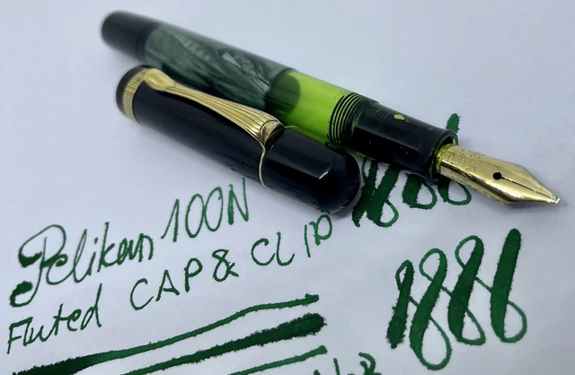 1940'S RESTORED PELIKAN 100N FLUTED CAP& CLIP Fountain Pen- M CN Nib ...