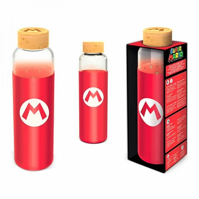BOUTEILLE EN VERRE avec couvercle Nintendo Super Mario Bros 585 ml EUR ...