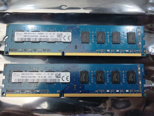 SK HYNIX 8GB 2RX8 PC3 12800U PN N0 AA DDR3 1600 MHz Desktop RAM Speicher (2x4GB) EUR 23,49 ...