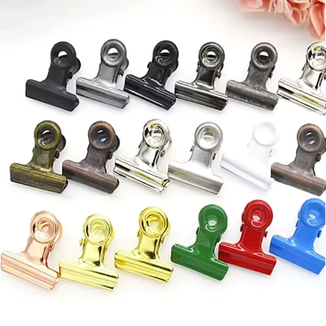 10PCS/PACK MINI BULLDOG Clips 22Mm Metal Hinge Clips Spring Clips ...