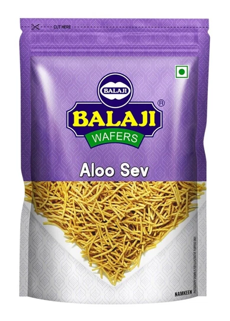 BALAJI ALOO SEV - Namkeen Masala Sev Pack de 2 - 400g | Snack indien ...