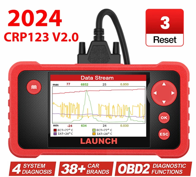 NEW VERSION LAUNCH CRP123 V2.0 Valise Diagnostique Auto Multimarque ...
