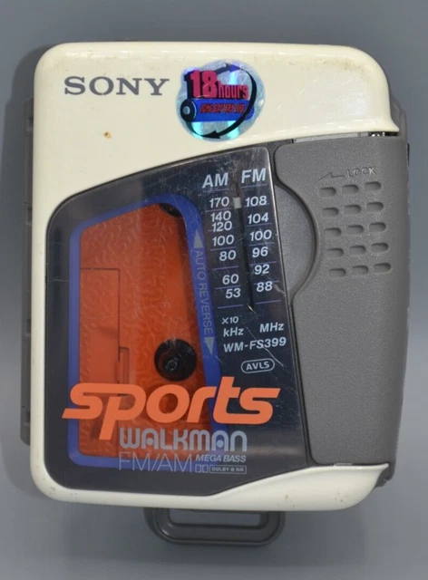 BIANCO SONY SPORTS Walkman Radio Cassette Lettore WM-FS399 FM/AM ...