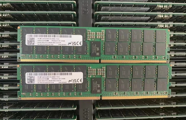 MICRON 64 GB RAM EC8 RDIMM 2Rx4 DDR5-4800Mhz PC5-38400 ECC REG memoria ...