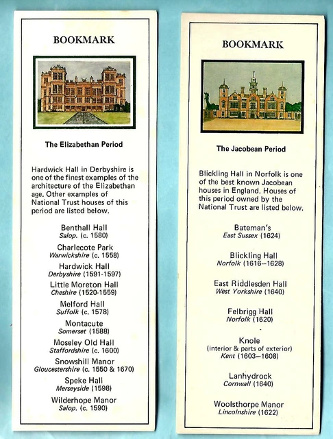 NATIONAL TRUST BOOKMARKS Jacobean & Elizabethan Period Hardwick Hall ...