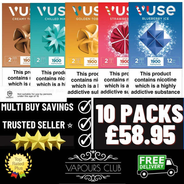 VUSE EPOD REFILL Cartridges | Vuse Eliquid Pods | 10 x Packs of 2 pods ...