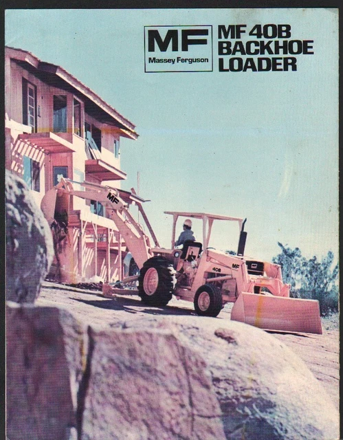 1977 MASSEY FERGUSON "MF40B" Tractor Backhoe Loader Brochure Leaflet £9.50 - PicClick UK