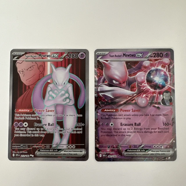 TEAM ROCKET'S MEWTWO Ex 213/182 Destined Rivals full art Pokemon TCG NM ...