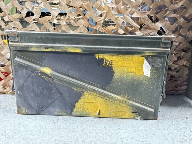 MILITARY ARMY SURPLUS ISSUED 40mm AMMO BOX METAL STORAGE CONTAINER TOOL ...