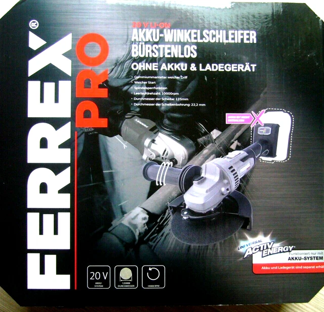 FERREX® PRO 20V Cordless Angle Grinder, Brushless - Without Battery ...