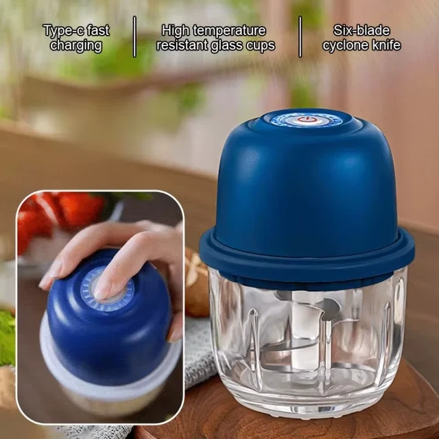 PORTABLE GARLIC CHOPPER and Mini Food Processor with USB Charging ...