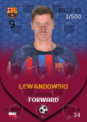 LEWANDOWSKI #24, FC Barcelona 2022-23. Basic Card. Custom Card Football ...