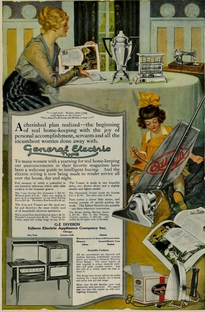 ART DECO1919 EDISON Vacuum Cleaner General Electric Print Ad EUR 17,66 ...