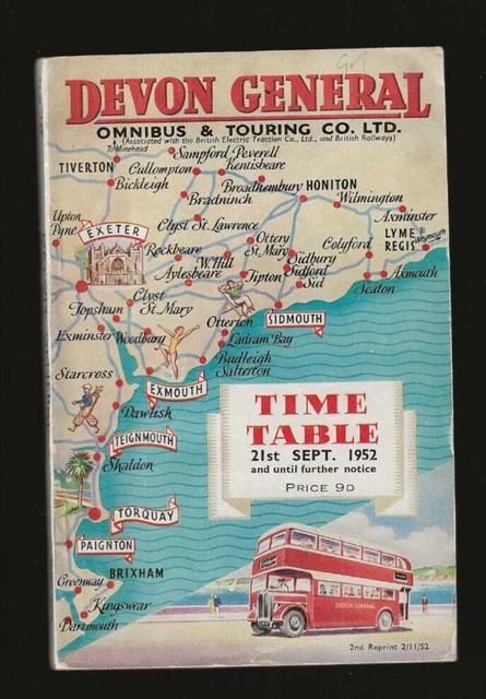 DEVON GENERAL OMNIBUS & Touring Co Bus Timetable Book, 21st September ...