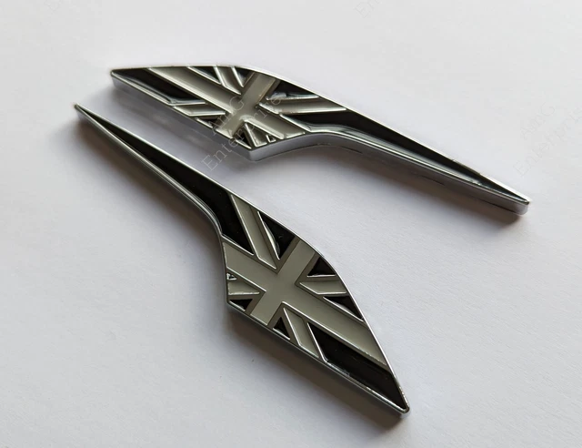 CHROME NOIR GRIS Aile Union Jack Badges pour Ford Ranger Bord Galaxy ...
