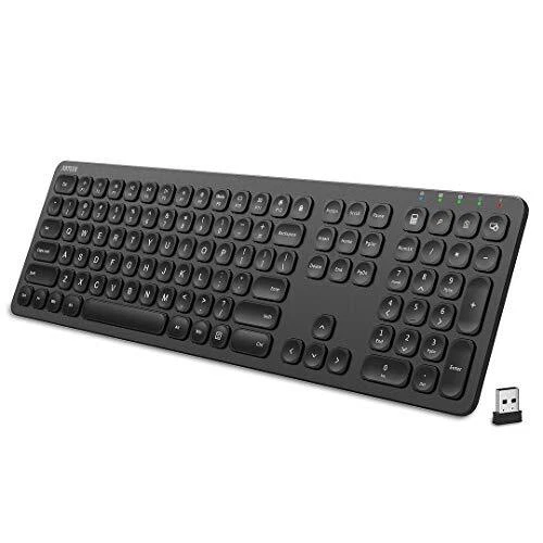 ARTECK 2.4G WIRELESS Keyboard Stainless Steel Ultra Slim Full Size ...
