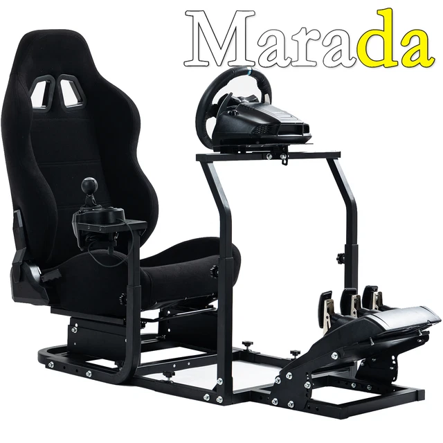 MARADA ADJUSTABLE RACING Simulator Cockpit with Seat Fit Logitech ...