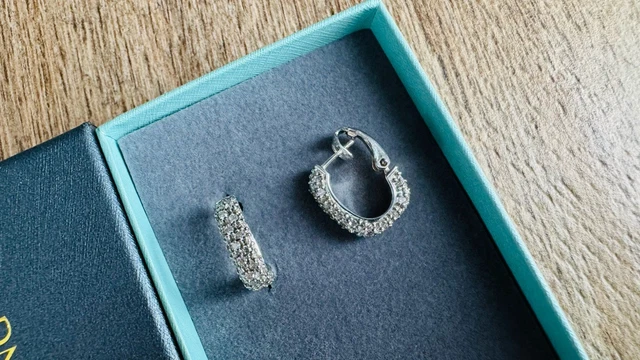 PIERRE LANG CREOLEN 925 Echt Silber Kollektion Ohrringe Zirkonia EUR 49 ...