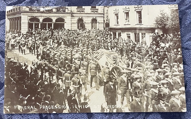 KING EDWARD VII Funeral Procession. High Street. Windsor. Real Photo ...
