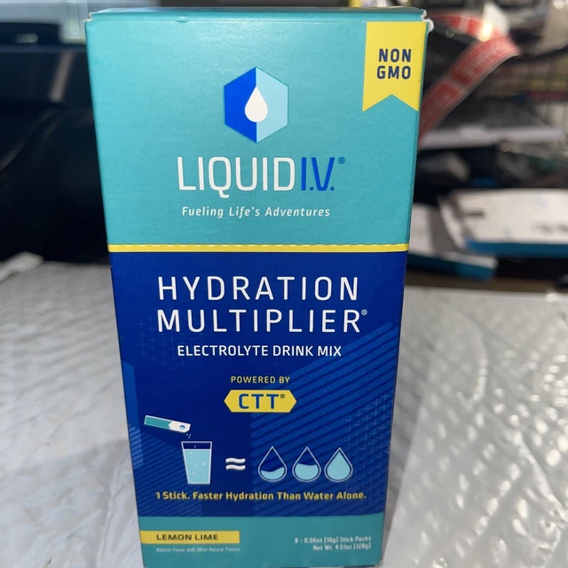 LIQUID I.V. HYDRATION Powder Packets, Lemon Lime, 8 Sticks EXP: 8/2024 ...