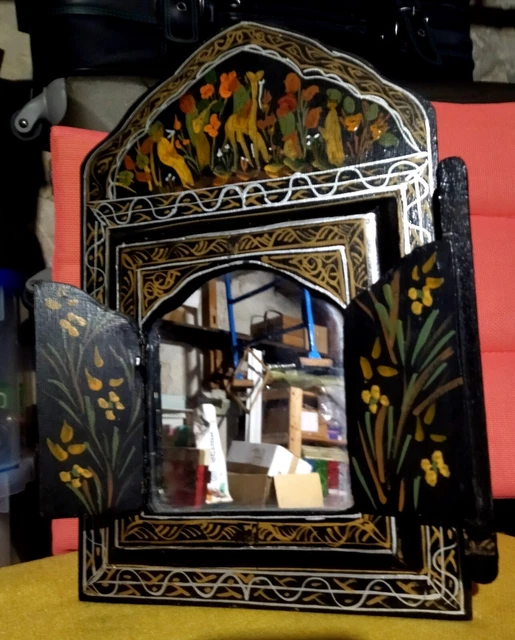 JOLI PETIT MIROIR Ancien Oriental à Volets EUR 24,00 - PicClick FR