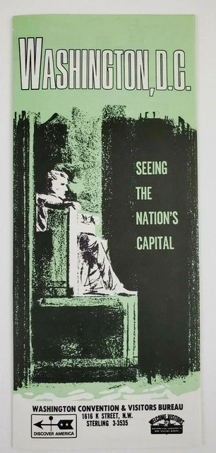 1969 WASHINGTON DC Convention Visitors Bureau Map Capital Vtg Travel ...
