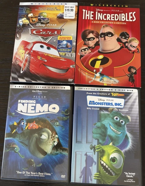 PIXAR DVD LOT (Incredibles Cars Finding Nemo Monsters Inc) good ...