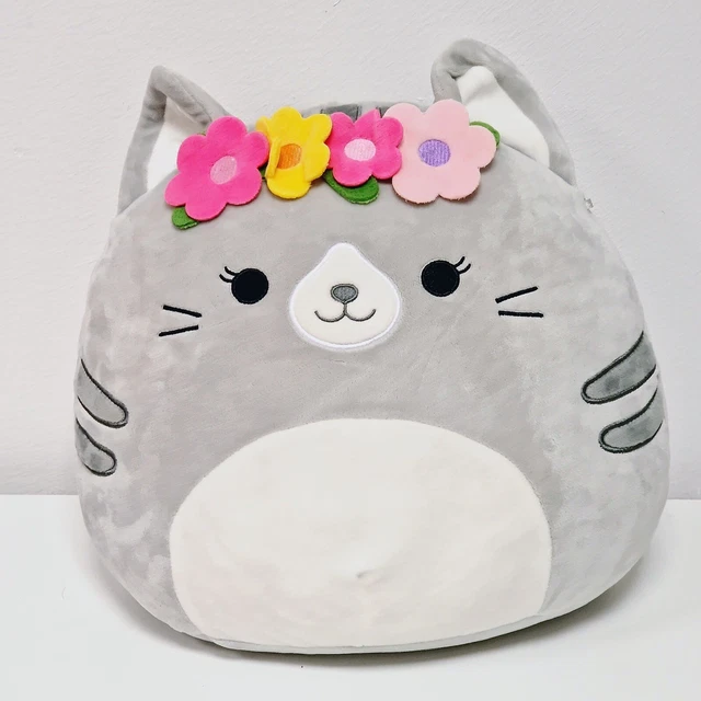 SQUISHMALLOW TALLY THE CAT Flower Crown grey 12” 30cm Kelly Toy £29.99 ...