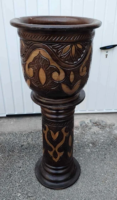 GRAND CACHE-POT EN terre cuite Sur Une Colonne 93cm EUR 160,00 ...