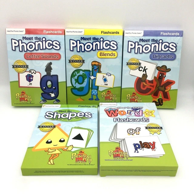 PRESCHOOL PREP FLASHCARDS Letter, Phonics Blends Sight Words Digraphs ...