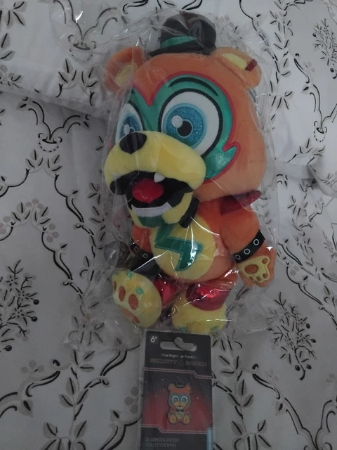 SANSHEE FIVE NIGHTS at freddy's glamrock freddy plush and matching pin ...