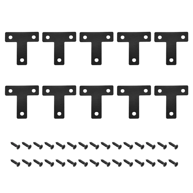 T FORMA SOPORTE, 40x40x1mm Carbono Acero Reparación Placas, Negro 16uds ...