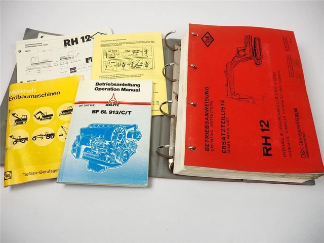 O&K RH12 D excavator operating instructions spare parts list spare ...