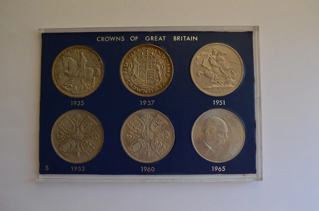 CROWNS OF GREAT Britain 6 Coin Set Including 1935 and 1937 Silver £53. ...