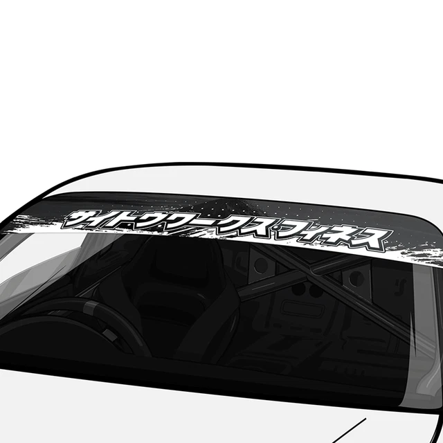 SAITOWORKS YOKOHAMA JAPAN Katakana JDM Printed Sunstrip Windshield ...