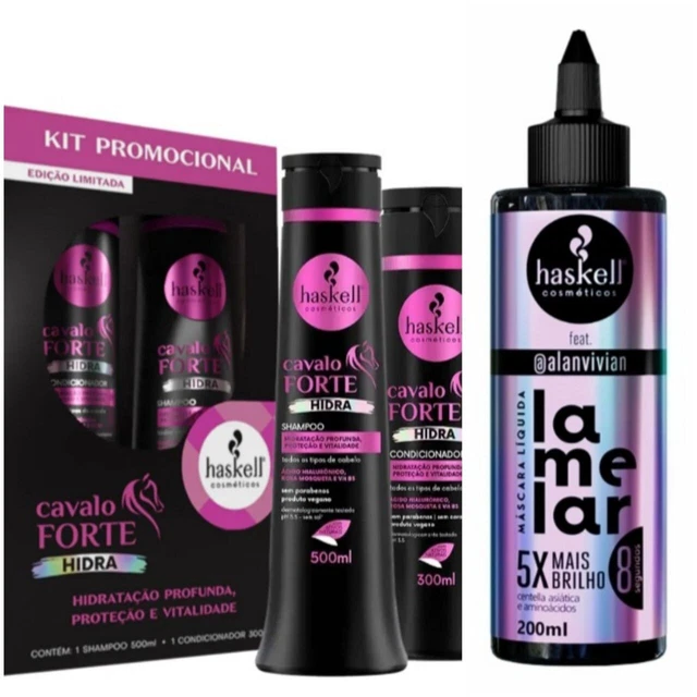 HASKELL CAVALO FORTE Hidra Shampoo, Conditioner + Lamellar Flüssigmaske ...